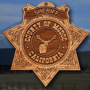 Wooden Modoc County Sheriff Badge or Patch Ornament - Etsy