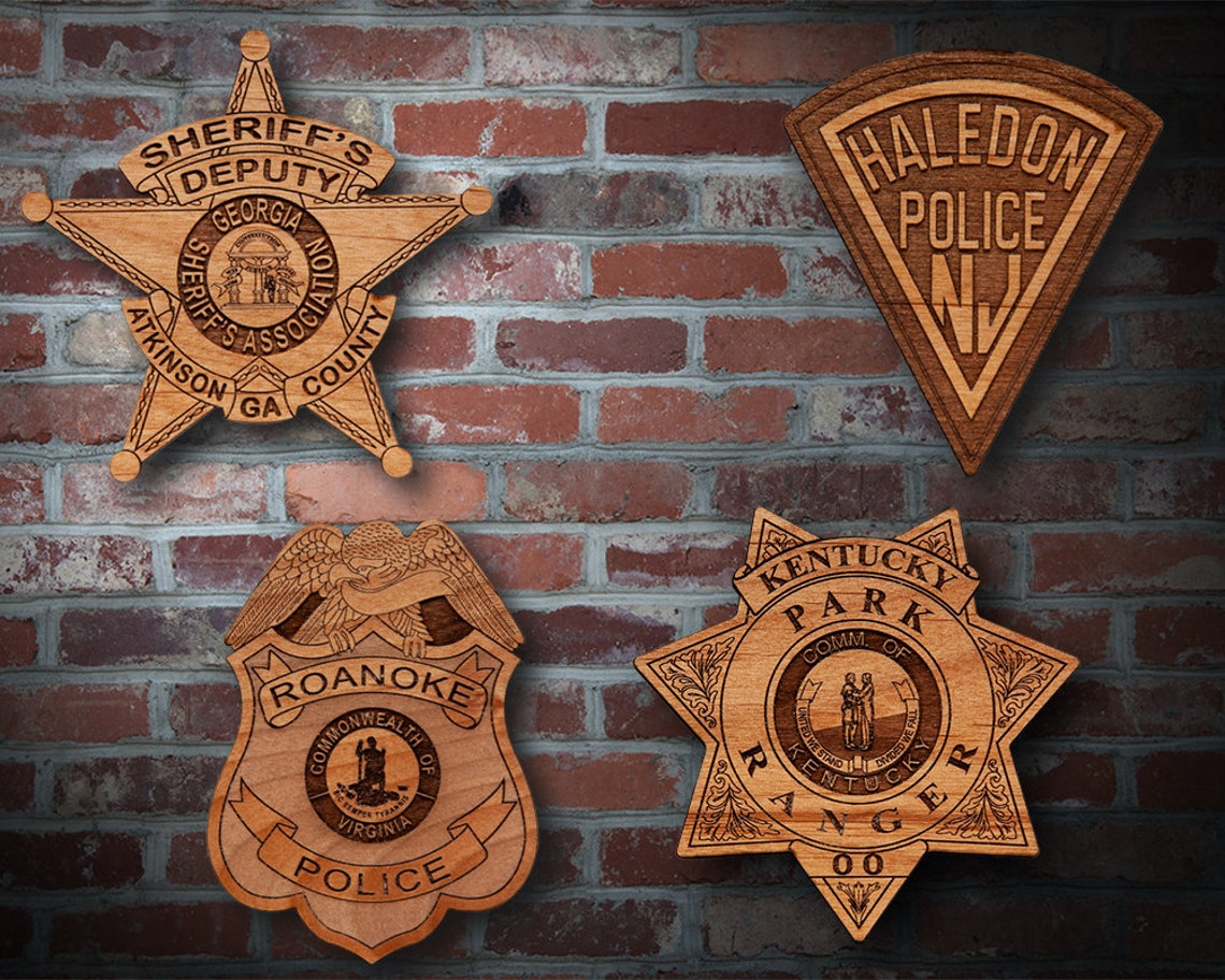 Wooden Miscellaneous Police Badge or Patch Plaque #15 - Etsy