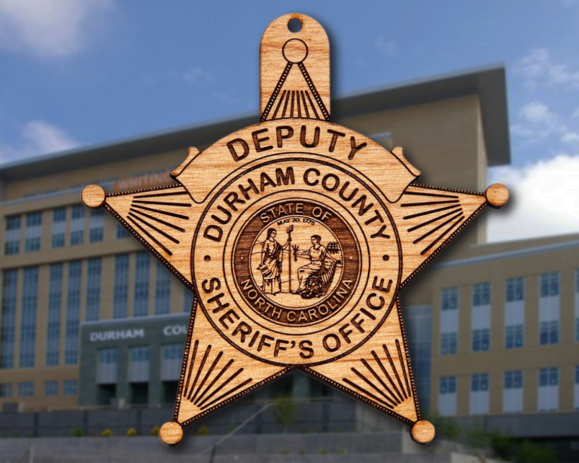 Wooden Durham Co NC Sheriff Badge or Shoulder Patch Ornament - Etsy