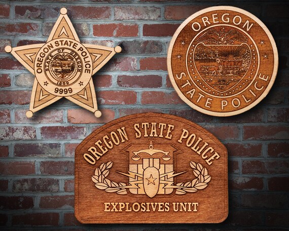 Personalized Wooden Oregon State Police Badge or Patch Plaque | Etsy