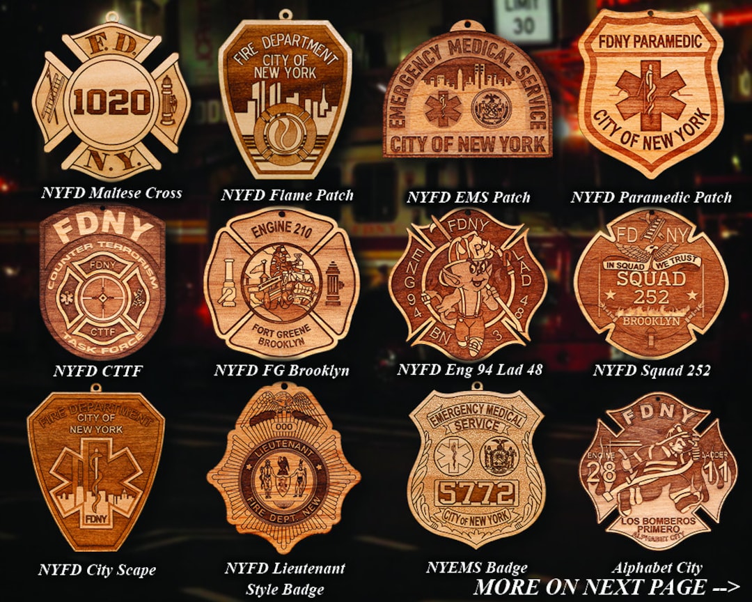 Personalized Wooden New York City Fire Department Badge and Patch ...