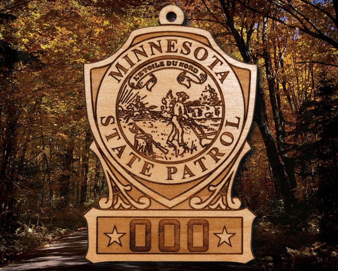 Personalized Wooden Minnesota State Patrol Badge or Shoulder | Etsy