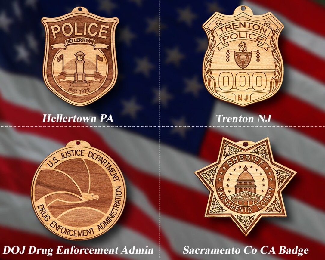 Misc. Wooden Police Badge or Patch Ornament #75 - Etsy