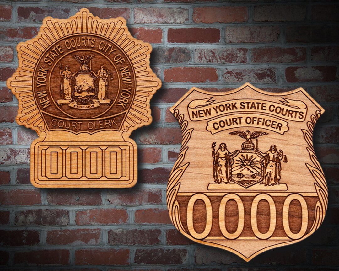 Wooden NY State Court Badge or Patch Plaque - Etsy