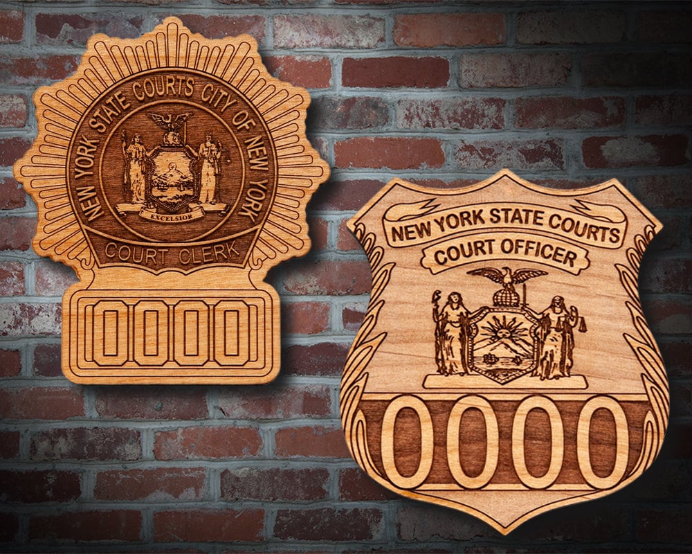 Wooden NY State Court Badge or Patch Plaque | Etsy