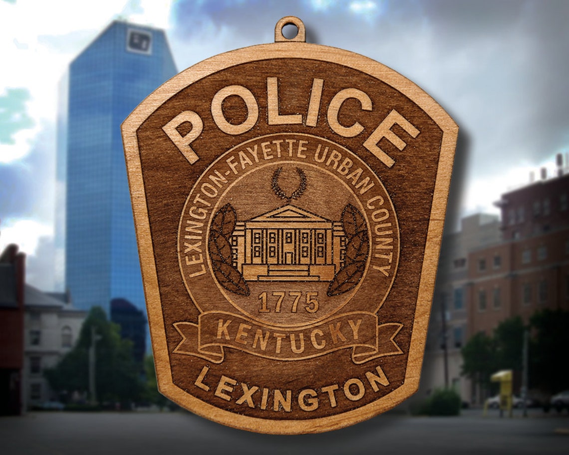 Wooden Lexington KY Police Badge or Shoulder Patch Hanging Ornament - Etsy
