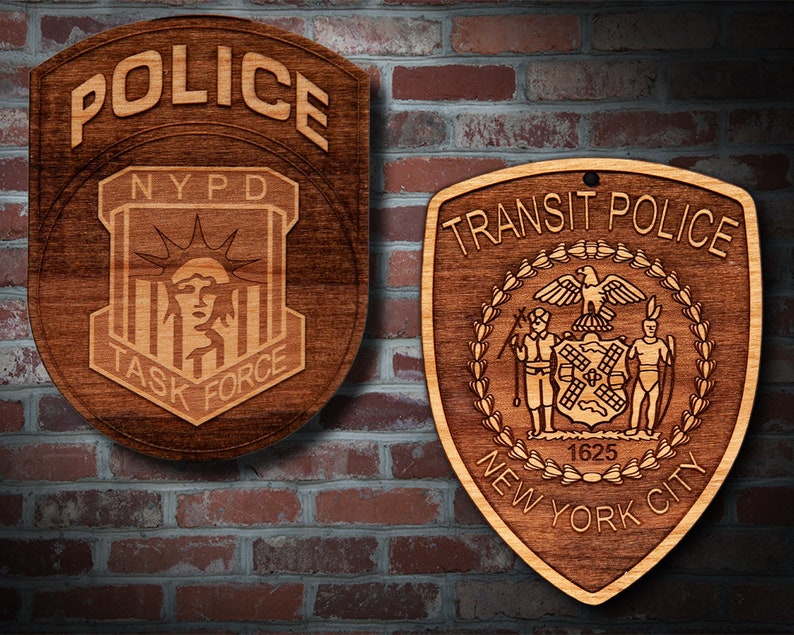 Personalized Wooden New York City Police Shield or Shoulder - Etsy