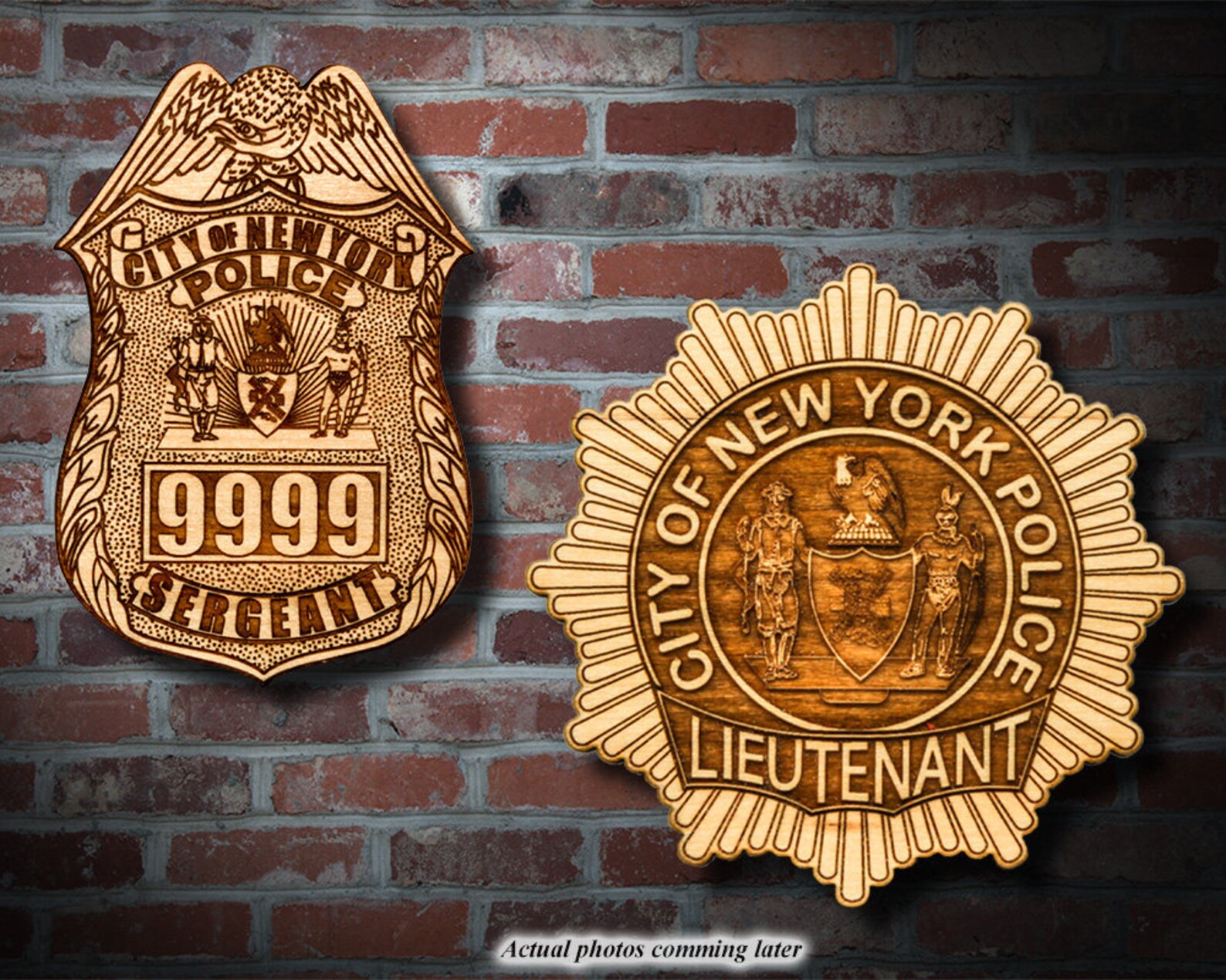 Personalized Wooden New York City Police Shield or Shoulder | Etsy