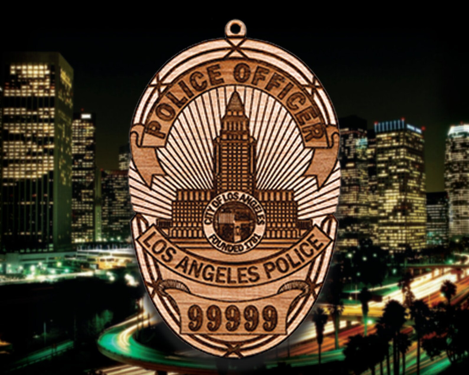 Personalized Wooden LAPD Badge or Shoulder Patch Hanging - Etsy