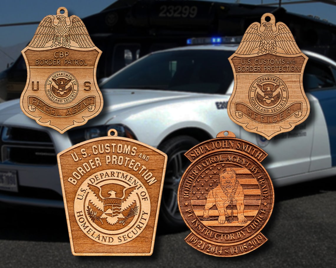 Personalized Wooden CBP Border Patrol Badge or Shoulder Patch - Etsy