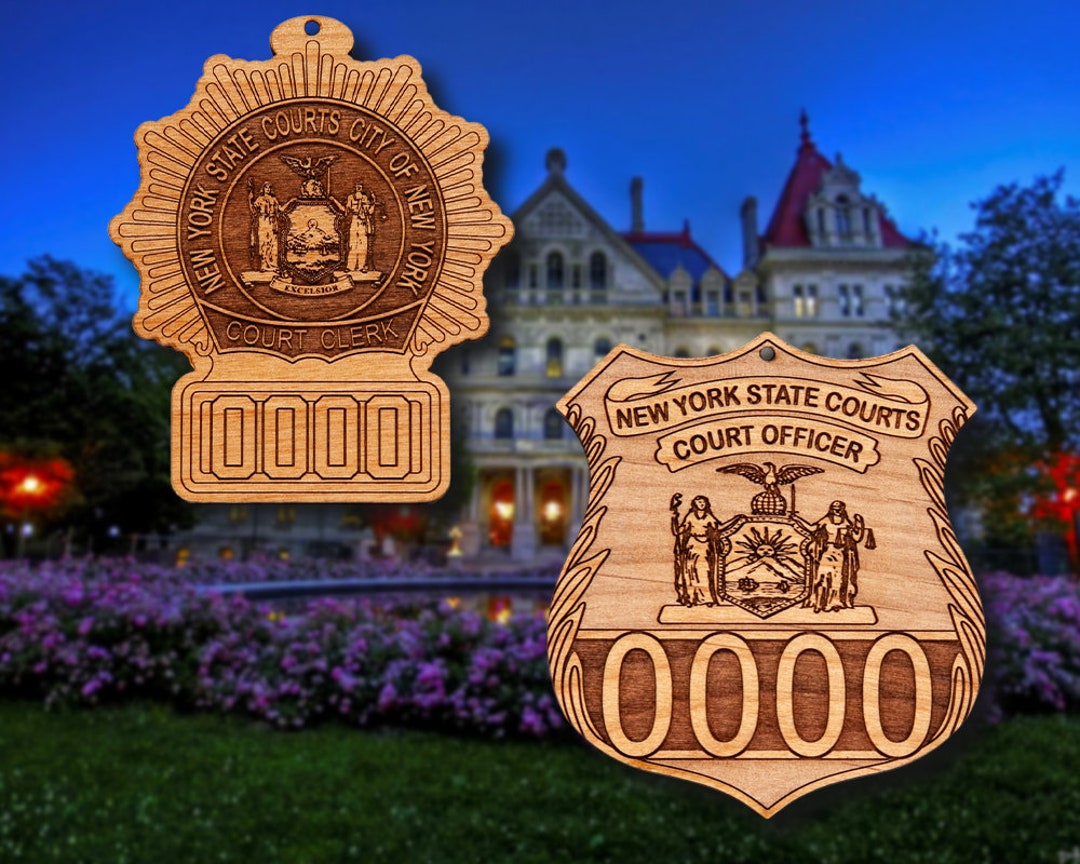 Wooden NY State Court Badge or Patch Ornament - Etsy