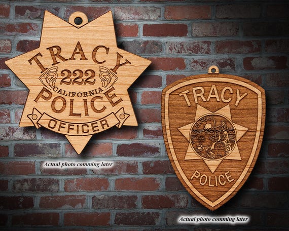 Wooden Tracy PD Badge or Patch Plaque | Etsy