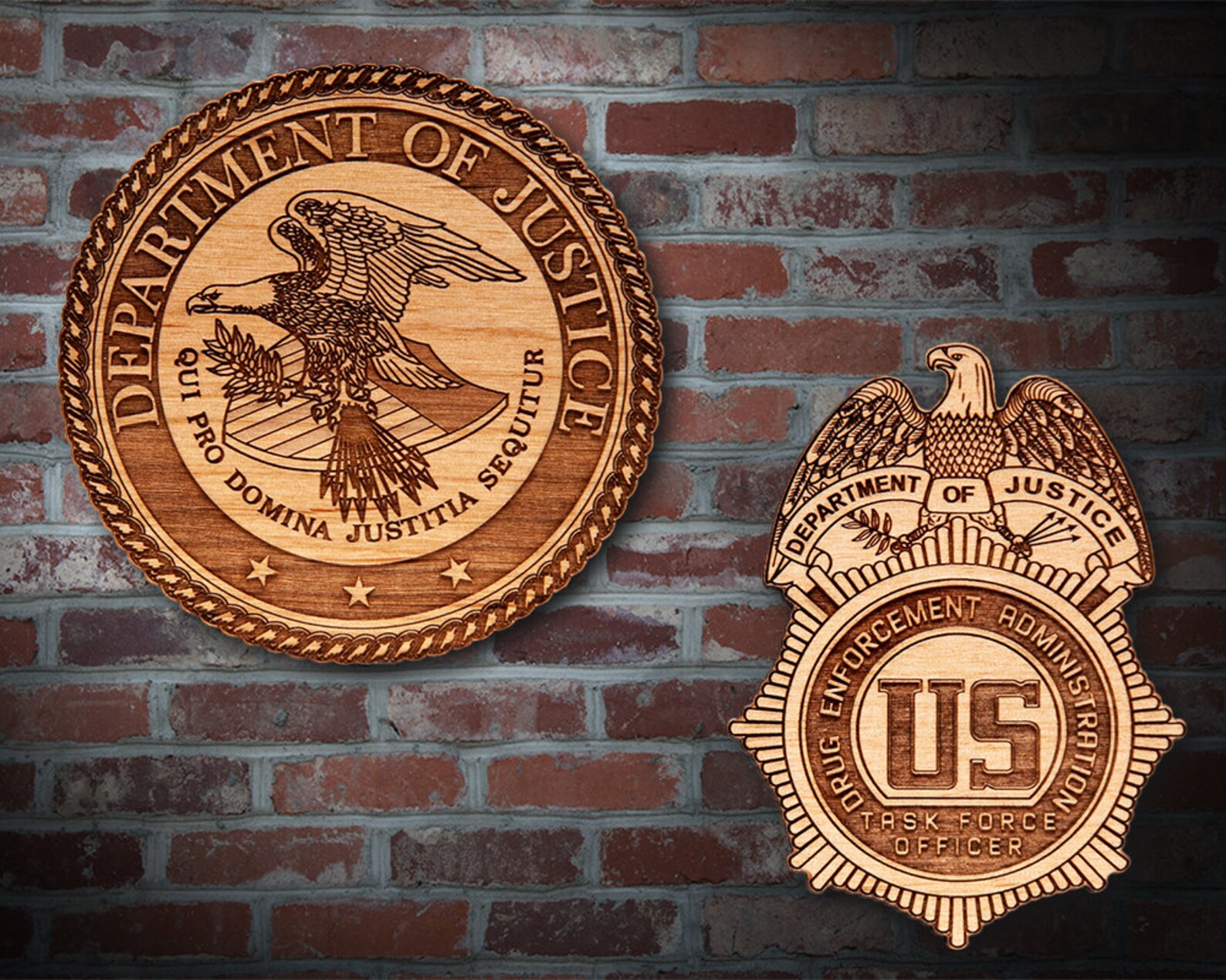 Wooden Dept of Justice Badge or Patch Plaque | Etsy