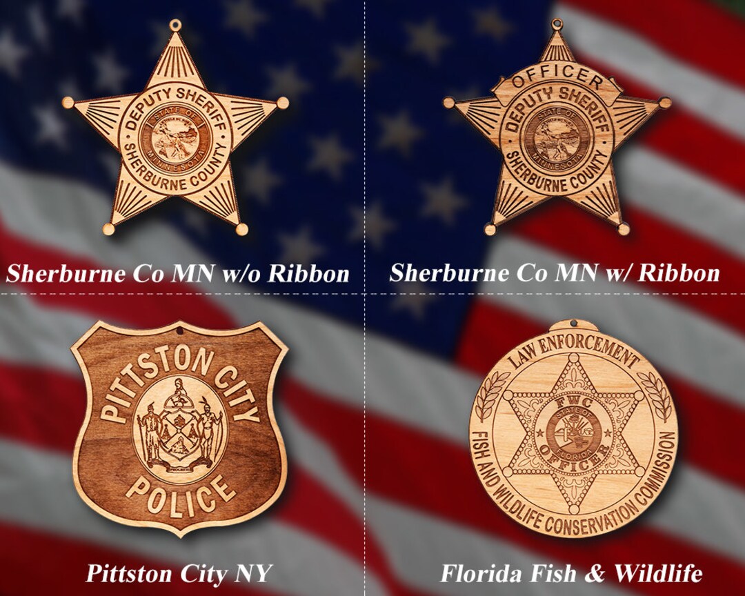 Misc. Wooden Police Badge or Patch Ornament #45 - Etsy