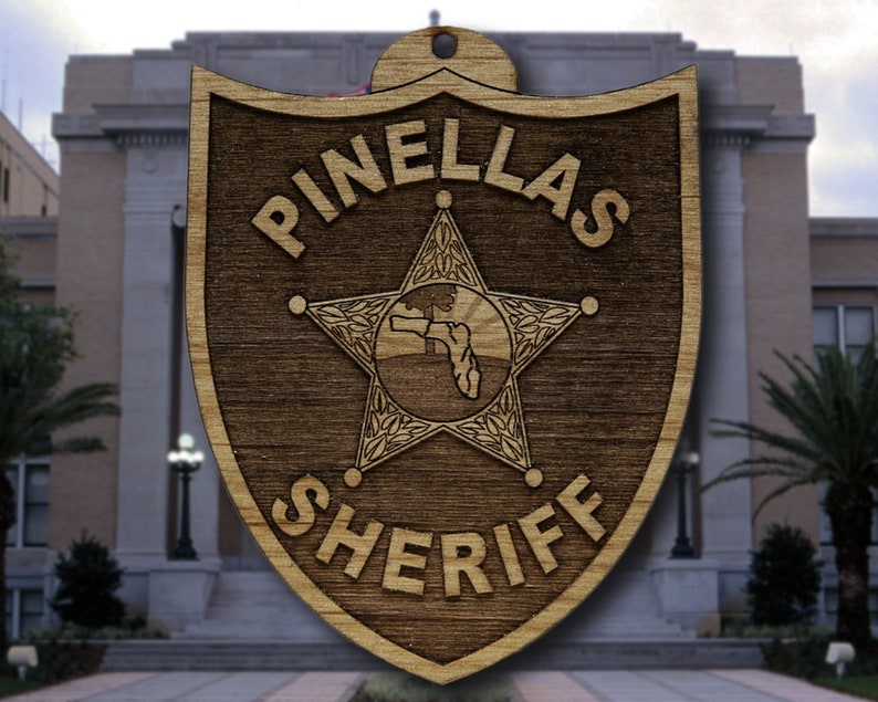 Wooden Pinellas Co FL Sheriff Badge or Shoulder Patch Ornament - Etsy