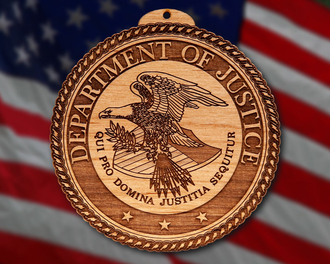 Wooden Dept of Justice Badge or Patch Ornament | Etsy