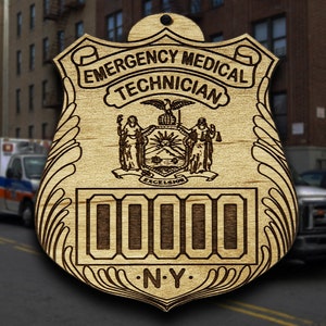 Wooden NY State Paramedic EMT Patch Ornaments - Etsy
