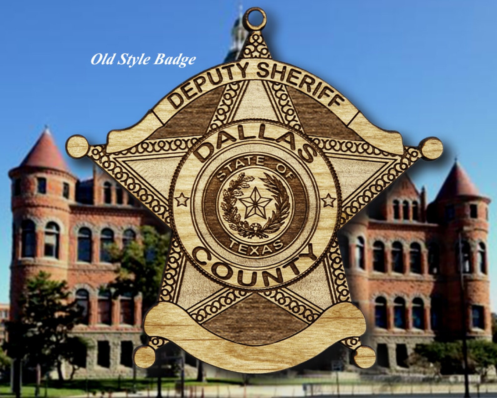 Wooden Dallas Co TX Sheriff Badge or Patch Ornament - Etsy