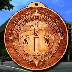 Wooden FBI Badge or Emblem Hanging Ornament - Etsy
