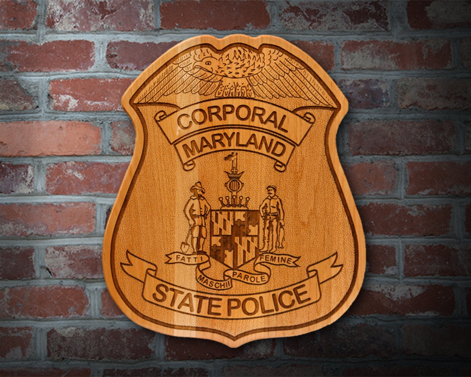Personalized Wooden Maryland State Police Badge Plaque - Etsy