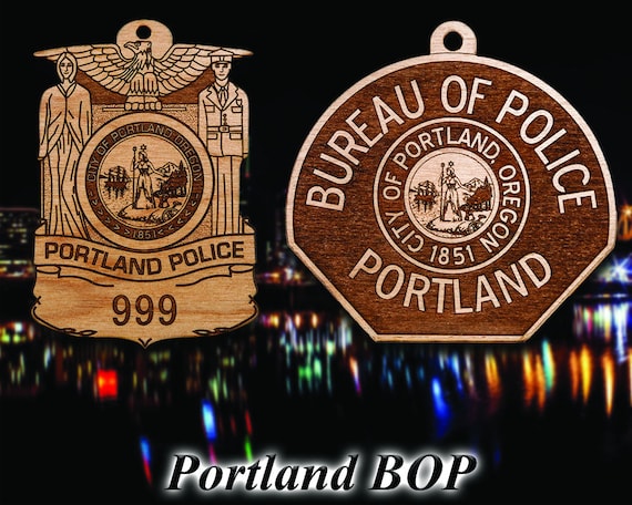 Personalized Wooden Portland Police Badge or Shoulder Patch | Etsy