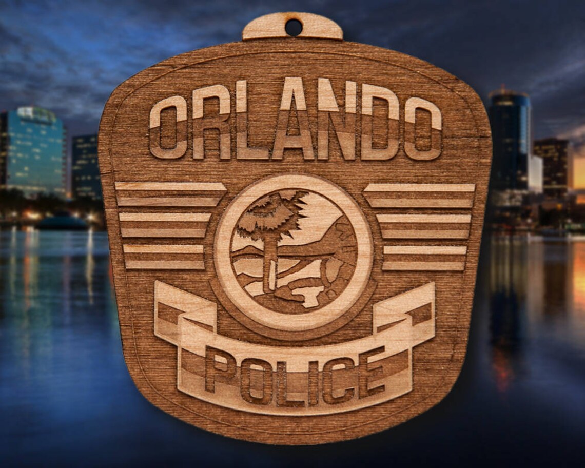 Wooden Orlando PD Badge or Shoulder Patch Ornament - Etsy