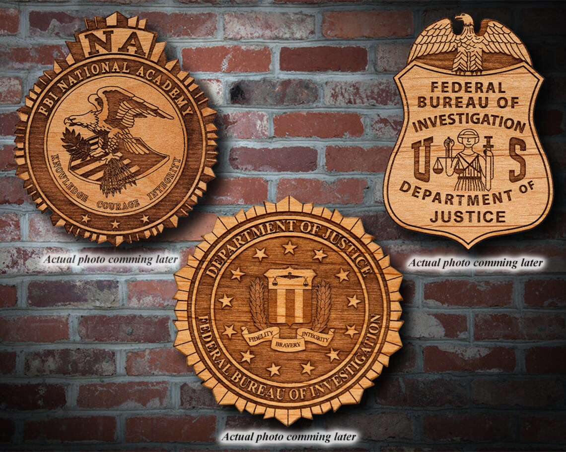 Wooden FBI Badge or Emblem Plaque - Etsy
