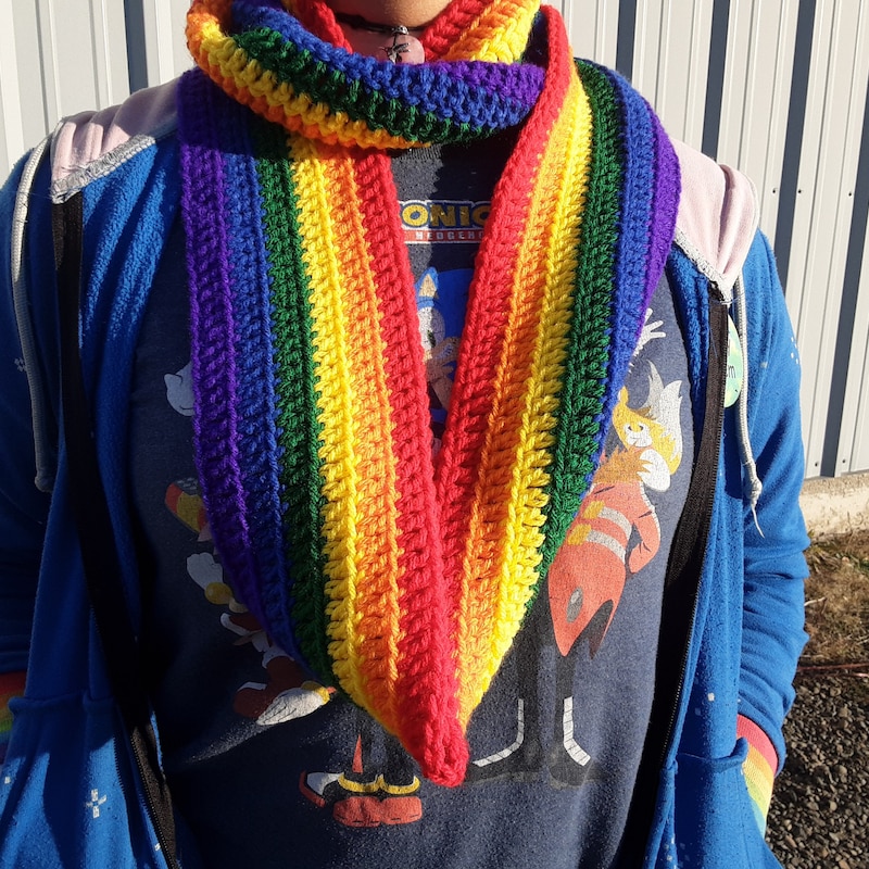 Rainbow Colour Scarf - Etsy
