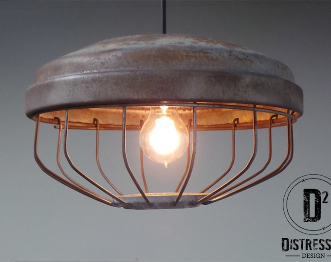 Vintage Industrial Cage Pendant Light - Etsy