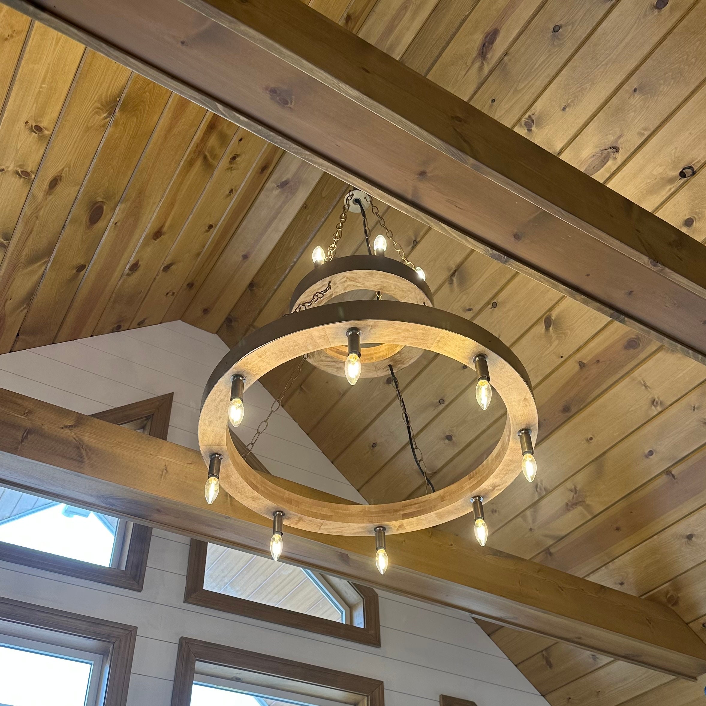 Modern Wagon Wheel Chandelier - Etsy