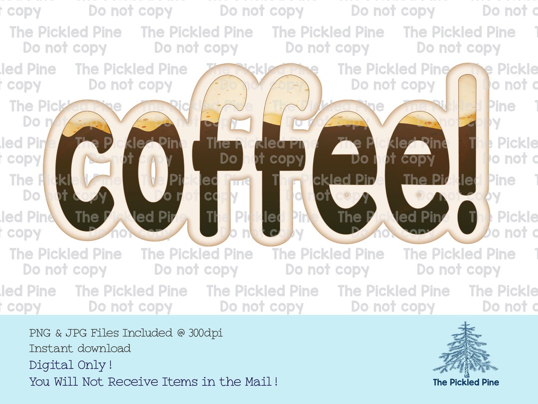 Coffee Word Art (clip Art) - Etsy