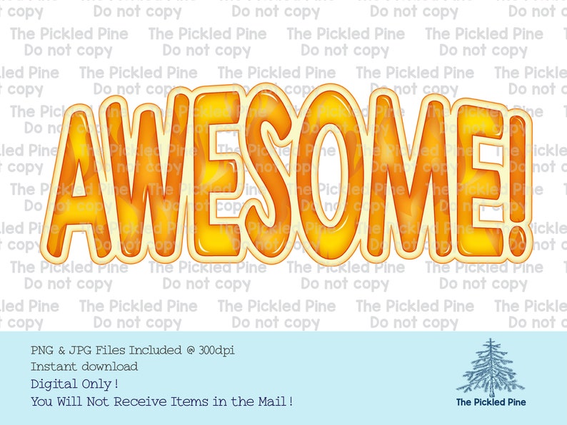 Awesome Word Art (clip Art) - Etsy