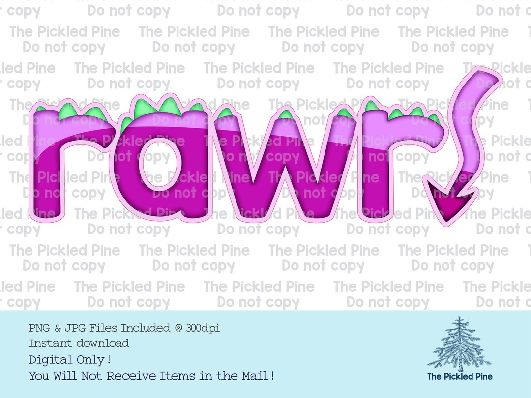 Rawr Word Art (clip Art) - Etsy