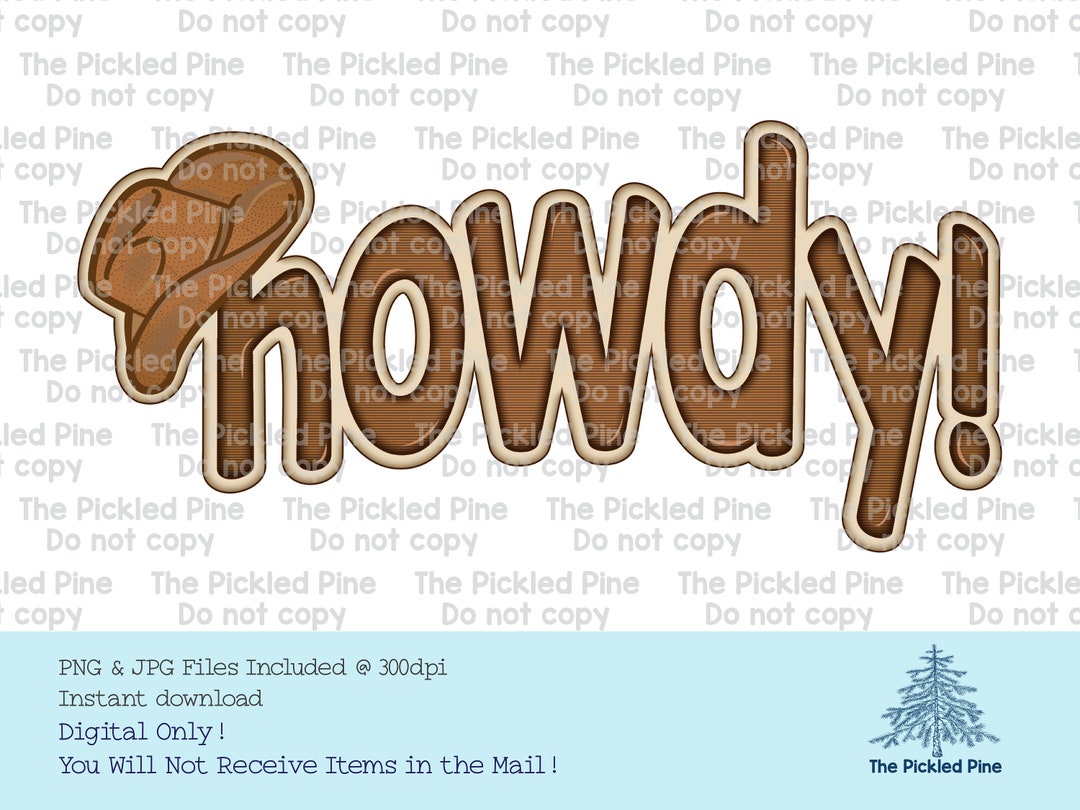 Howdy Word Art (clip Art) - Etsy