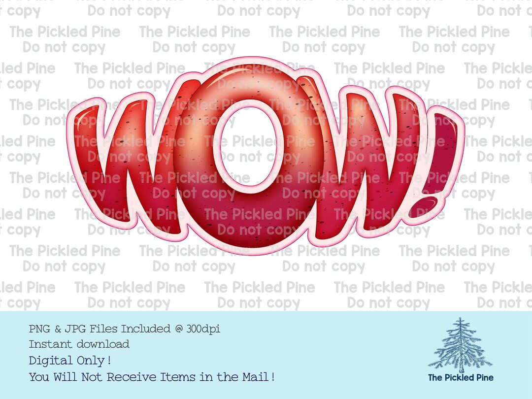 Wow Word Art (clip Art) - Etsy