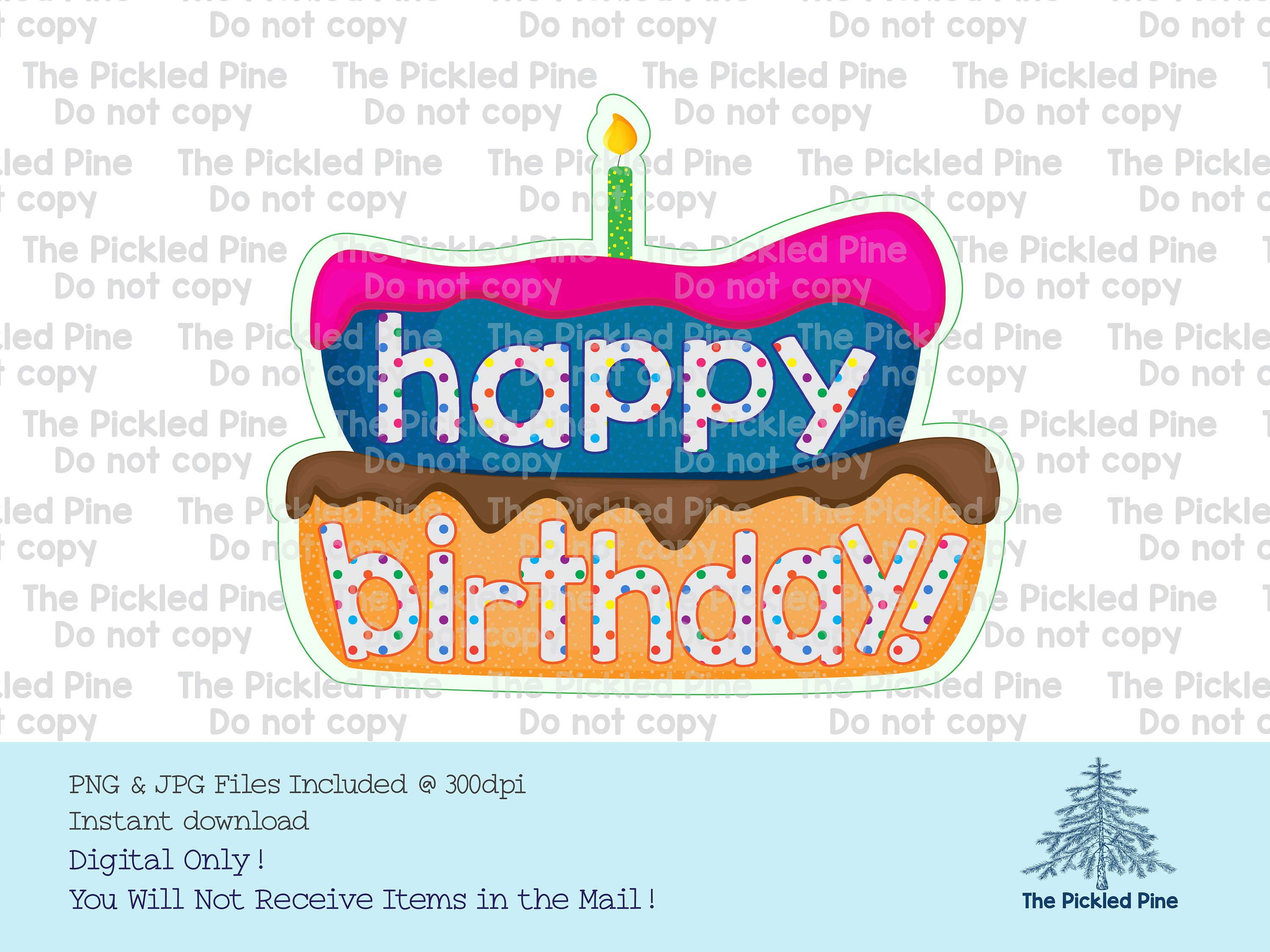 Happy Birthday Word Art (clip Art) - Etsy