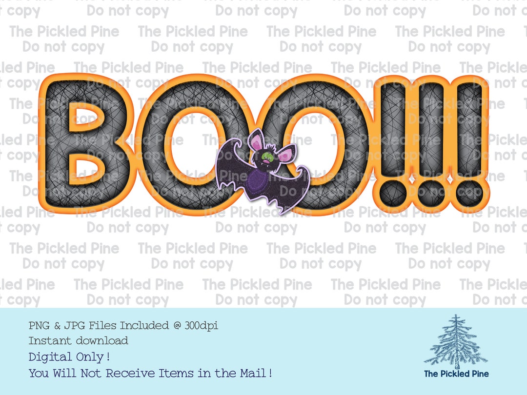 Boo! Halloween Word Art (clip Art) - Etsy