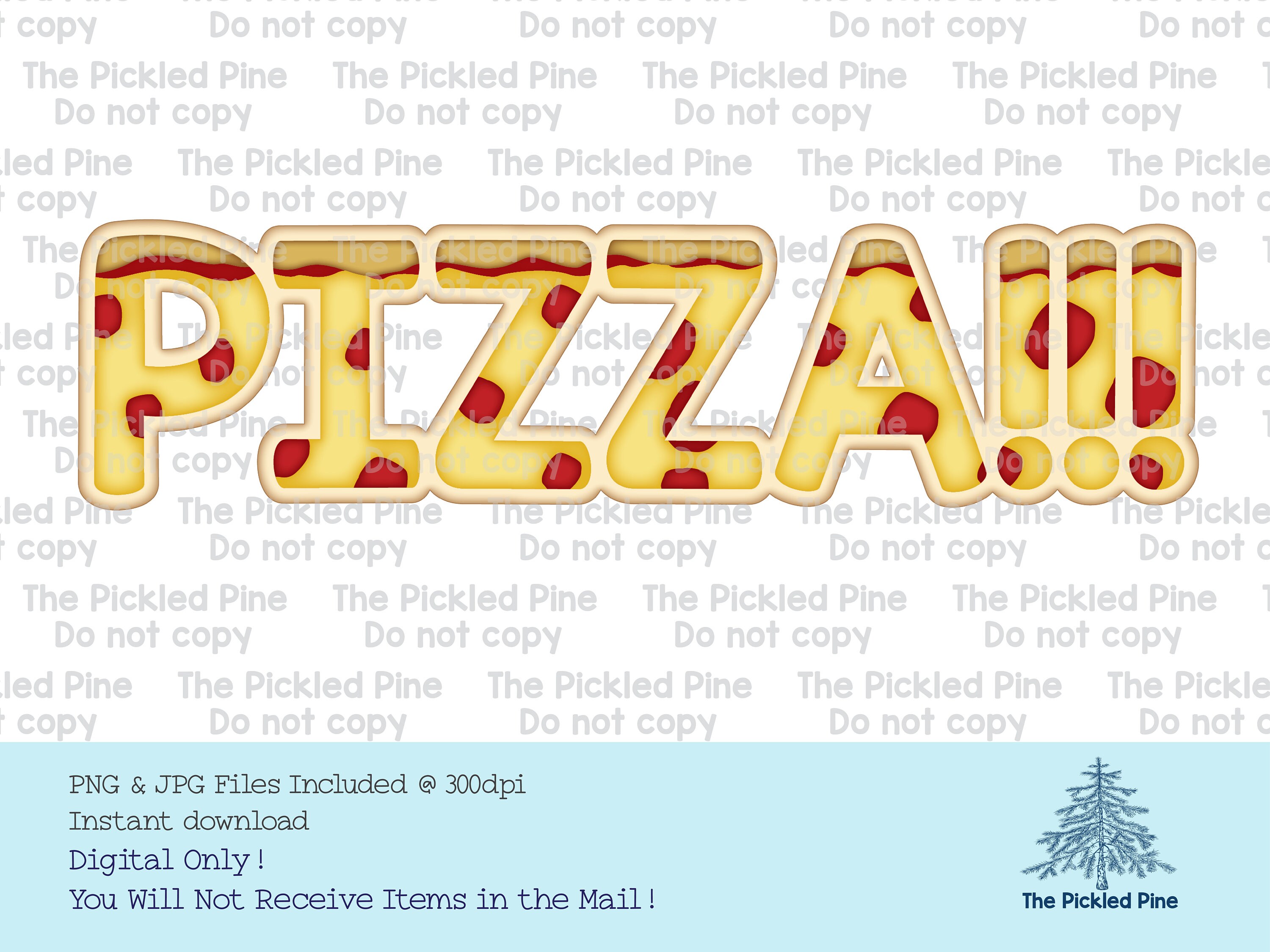 Pizza Word Art (clip Art) - Etsy