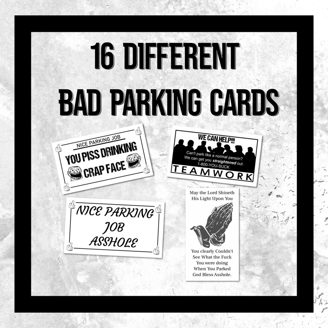 Bad Parking Cards - Etsy