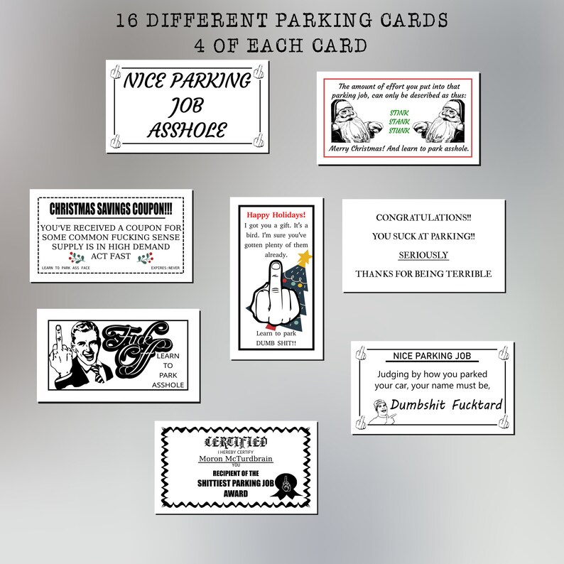 Bad Parking Cards - Etsy