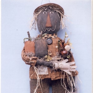 Primitive PATTERN "happy Fall" Prim Scarecrow - Etsy