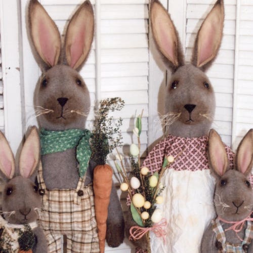 EASTER SUNDAY Bunny Pattern my Primitive Saltbox Pt100/spring | Etsy