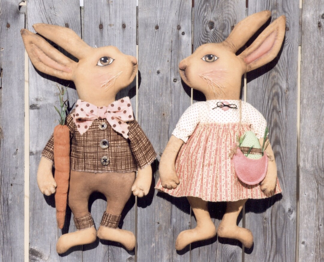 Primitive Pattern Harry and Harriet Hare - Etsy