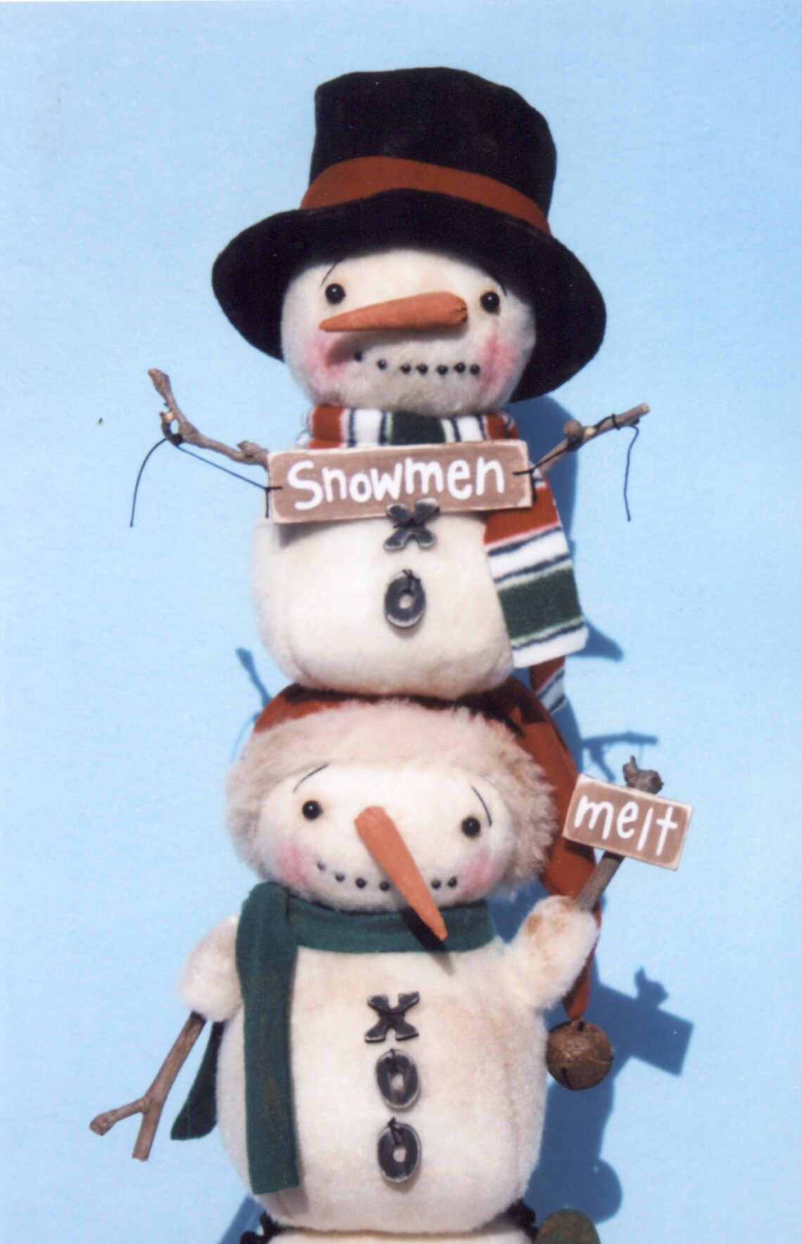 Primitive PATTERN Stick Stack Snow Snowmen | Etsy