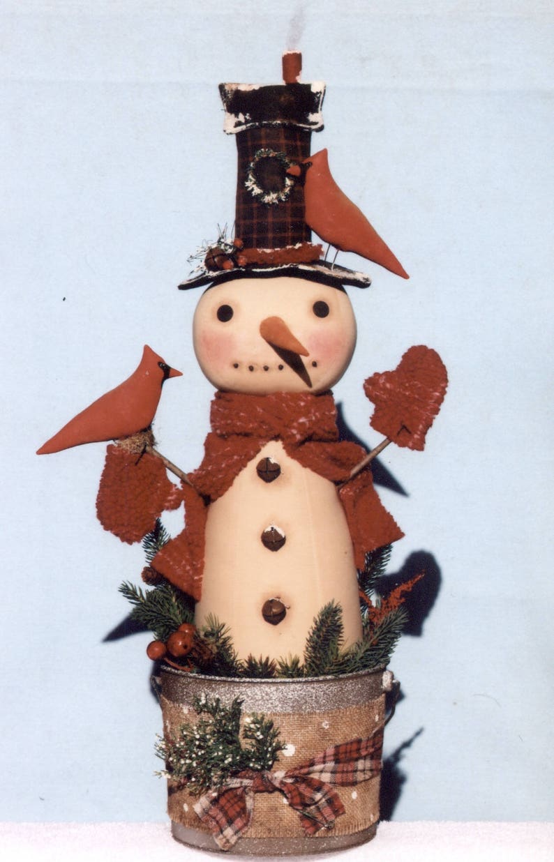 Primitive PATTERN All About the Birds Snowman - Etsy Canada