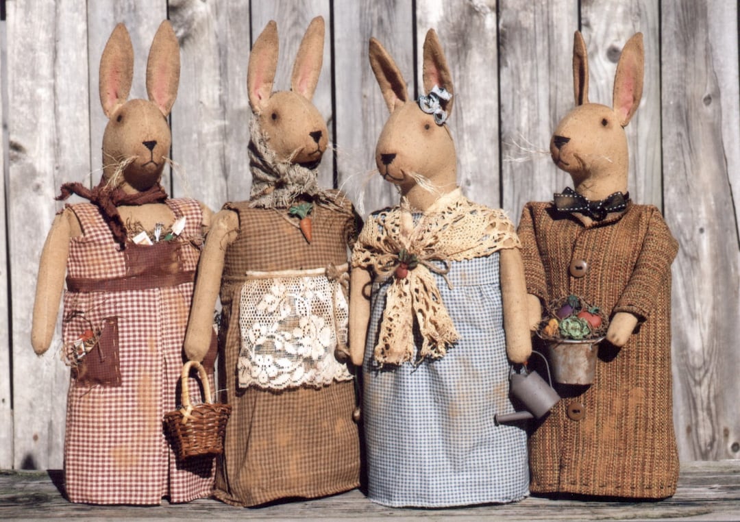 Primitive PATTERN Folk Art Bunny Rabbits - Etsy