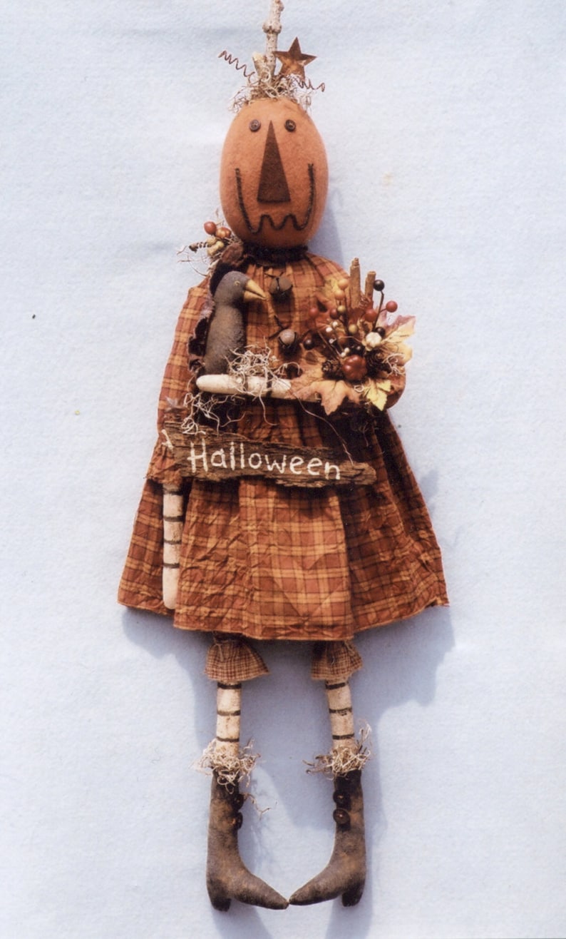 Primitive PATTERN Halloween Pumpkin Girl - Etsy