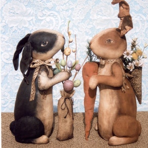 Primitive E-PATTERN Vintage Bunnies - Etsy