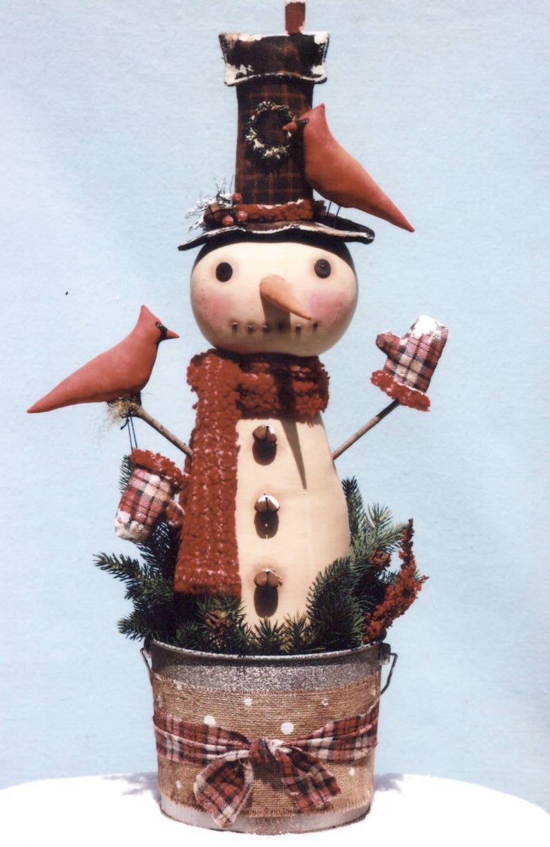 Primitive PATTERN All About the Birds Snowman - Etsy Canada