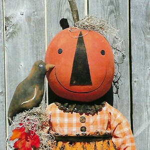 Primitive Standing Fall Pumpkin Girl E-pattern - Etsy